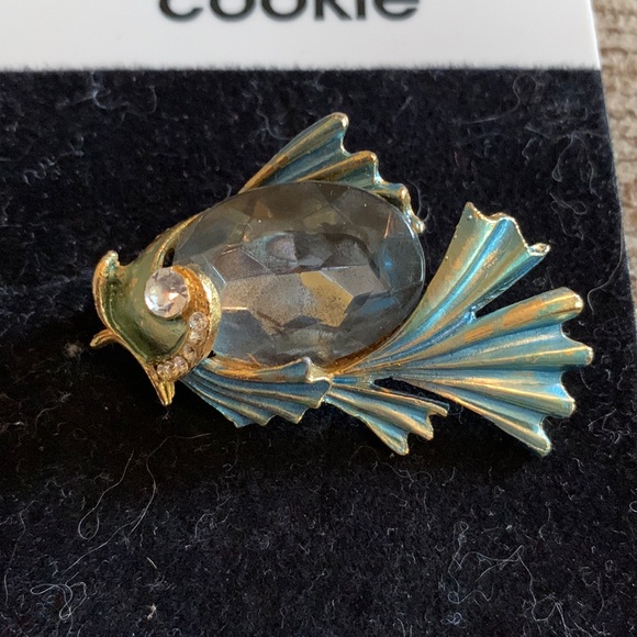 Vintage | Jewelry | Vintage Turquoise And Gold Tone Goldfish 2 Pin W ...